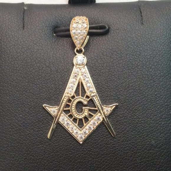 Impressed Jewelry | Jewelry | K Yellow Real Gold Cz Mason Masonic Charm ...